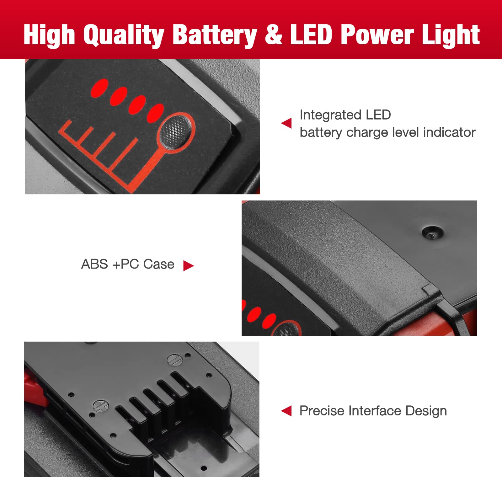 FirstPower 6.5Ah 18V M-18 Battery 2Packs - Compatible with Milwaukee M-18 48-11-1852 18V Lithium Cordless Power Tools - M18B 48-11-1850 48-11-1820 48-11-1828 48-11-10