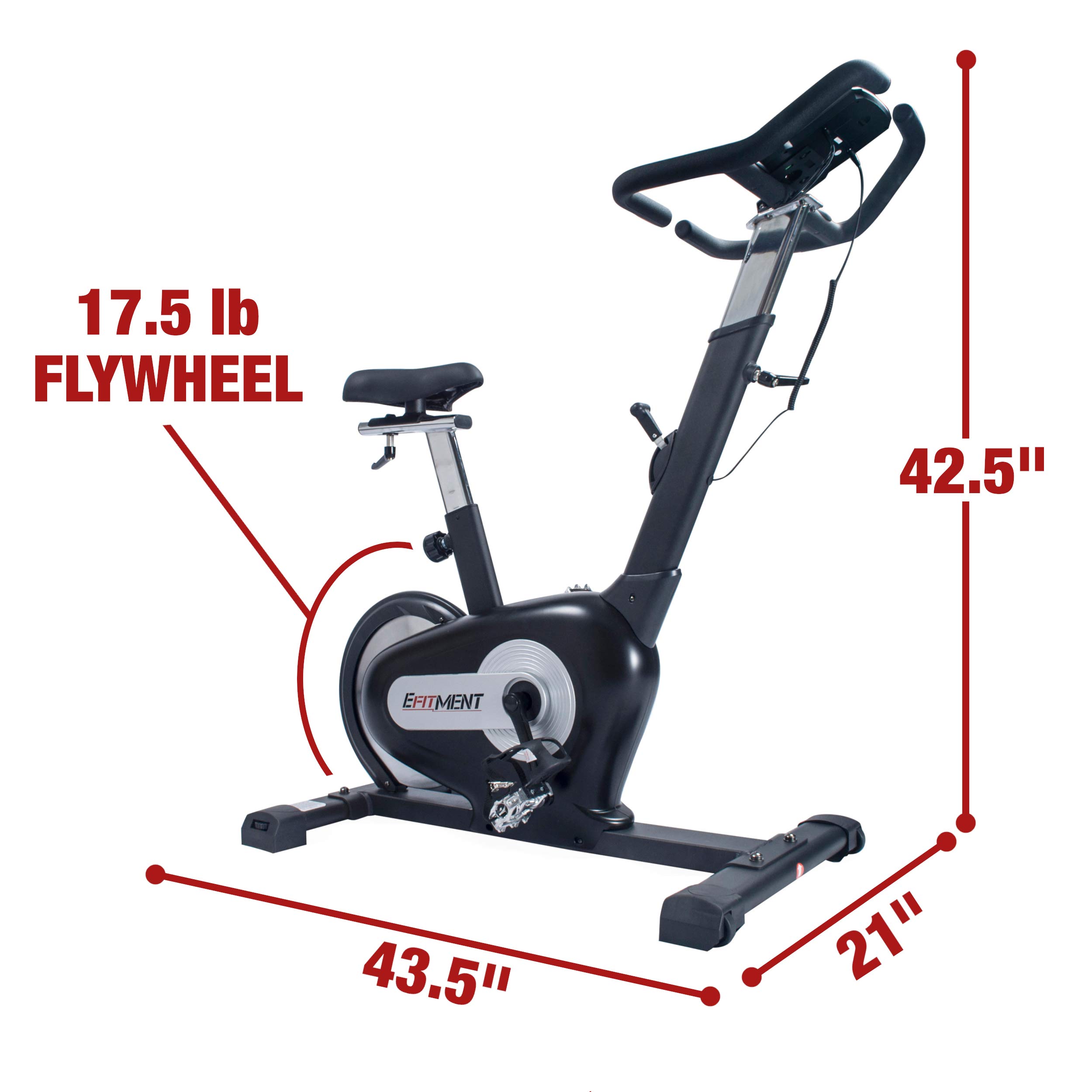 EFITMENT Rear Drive Magnetic Indoor Exercise Bike with LCD Monitor, 242 LB Max Weight and Tablet Holder- B015