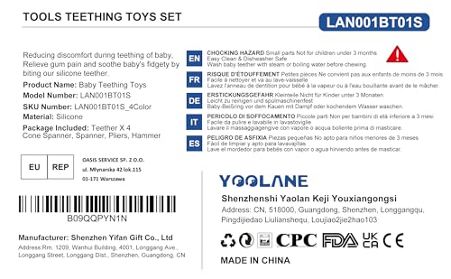 Yoolane Baby Teething Toys Teethers for Babies 3-24 Months Tools Silicone Teether for Toddler Infant Boy and Girl BPA Free Freezable Chew Toy Newborn Stuff Essentials and Shower Gift | 4 Pieces Set