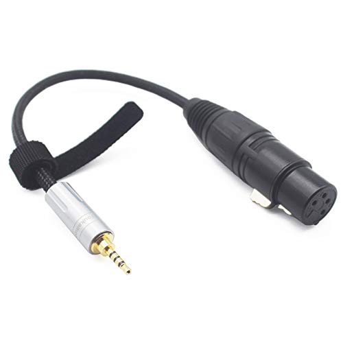 Youkamoo 2.5mm to 4 pin XLR Female Balanced Headphone Audio Headphone 8 Core Silver Plated Adapter Cable 15CM for AK240 AK380 AK320 DP-X1 X5III XDP-300R