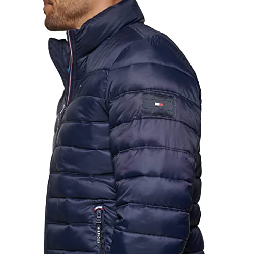 Tommy Hilfiger Men's Water Resistant Ultra Loft Down Alternative Puffer Jacket, Midnight, Large