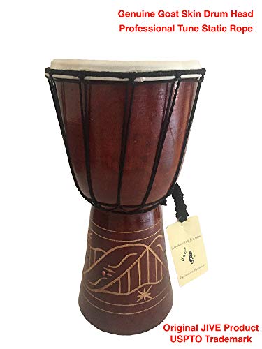 Djembe Drum Bongo Congo African Drum -MED SIZE- 12" High x 5" Drum Head, JIVE® BRAND- Professional Sound