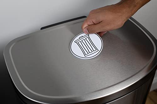 Recycle and Trash Magnets 2 Set, Trash Recycle Magnet for Trash Cans & Recycle Bin, Strong Earth Recycle Sticker for Trash Can, Kitchen Trash Can Combo Labels, 3.35 Inch Diameter