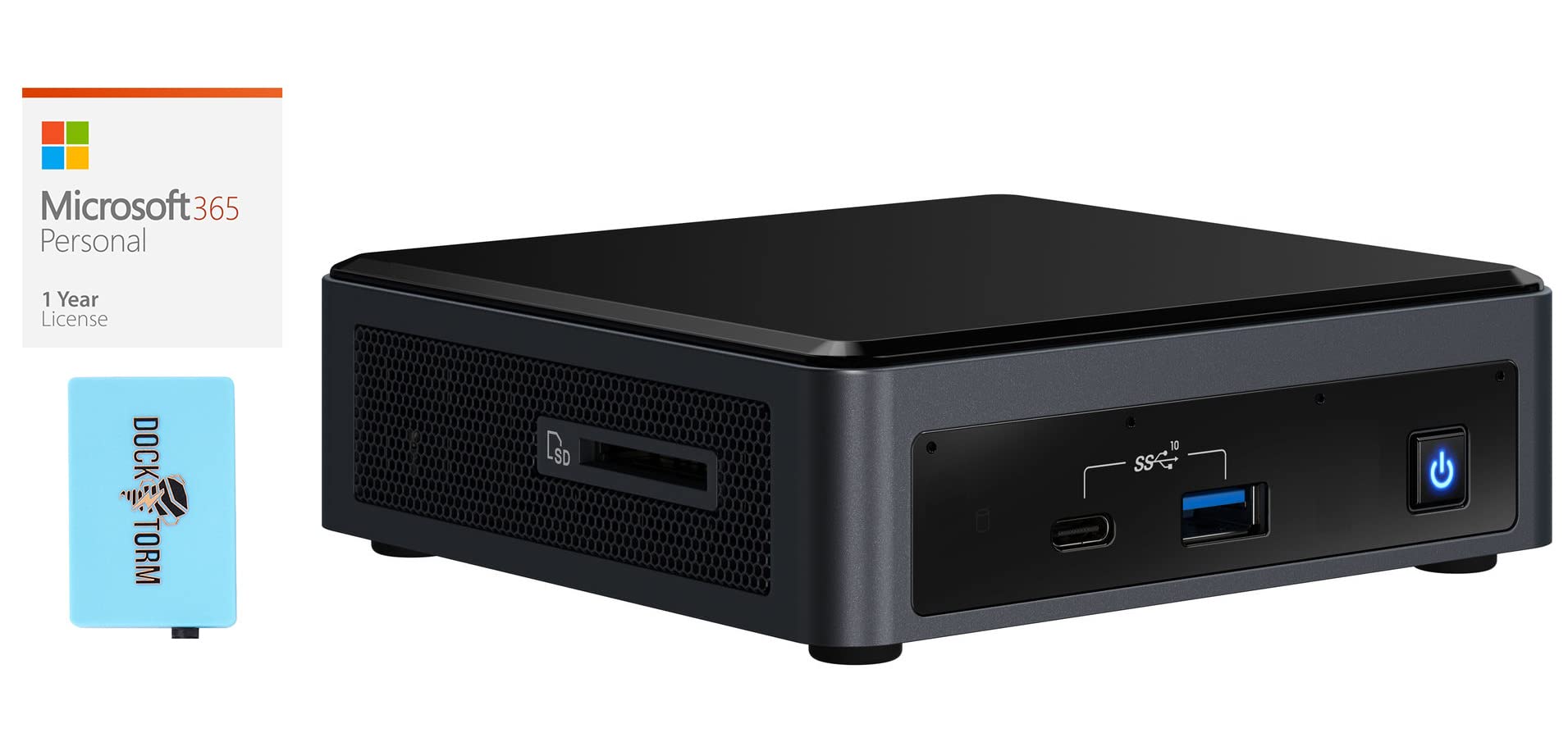 Intel NUC Kit NUC10I3FNK Business Mini Desktop i3-10110U 2-Core, 8GB RAM, 128GB PCIe SSD, UHD, WiFi, Bluetooth, HDMI, USB 3.1, SD Card, Win 10 Home with MS 365 Personal, Hub