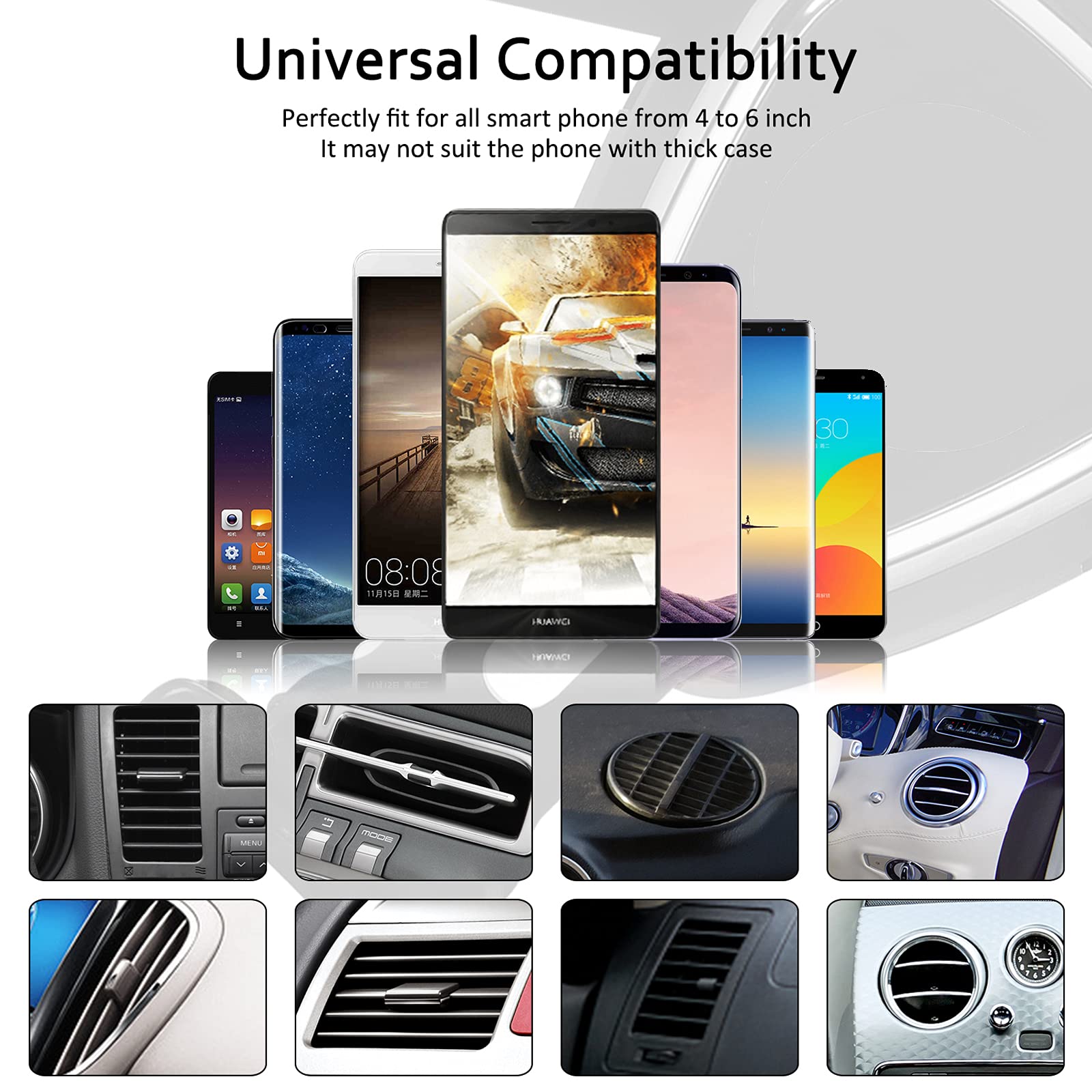 yunjiang for Dodge Scat Pack Challenger Charger Universal Car Mount Phone Holder Automatic Locking Universal Air Vent GPS Cell Phone Holder