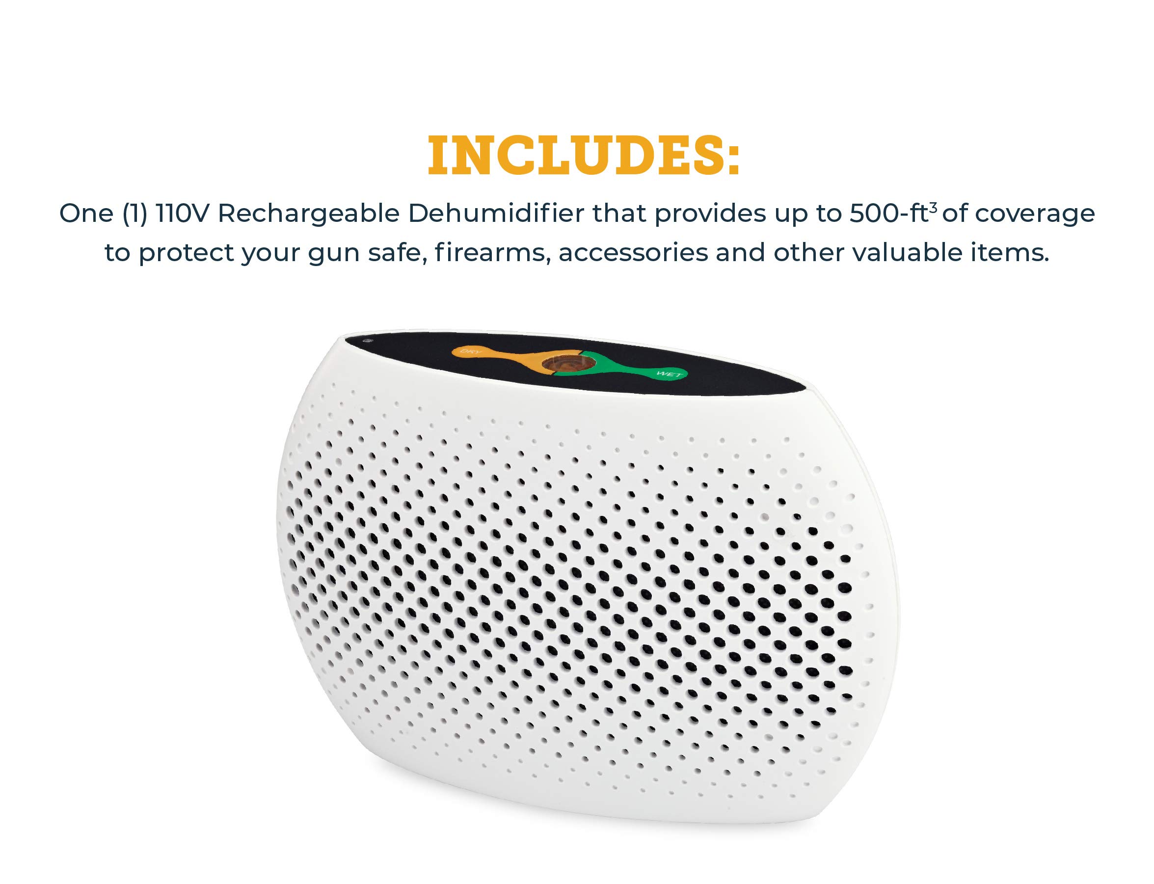 SnapSafe Rechargeable Dehumidifier Large, 75901 - Portable Moisture Absorbers for Gun Safes & Cabinets, Closets, & Pantries-Prevent Moisture Damage for Gun Safe Accessories, Firearms in Your Gun Vault