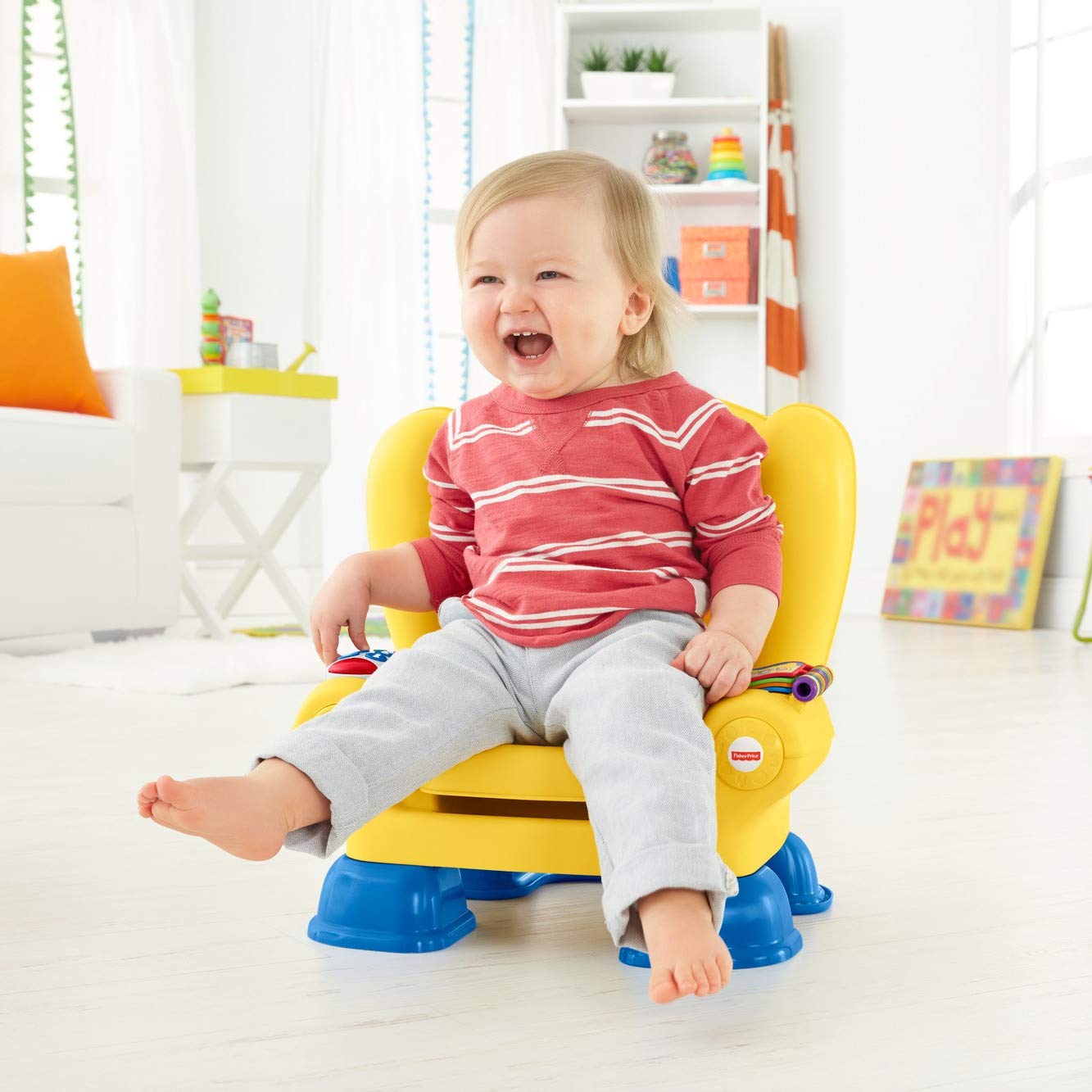 Fisher-Price Laugh & Learn Smart Stages Chair, musical toddler toy with interactive seat and learning content
