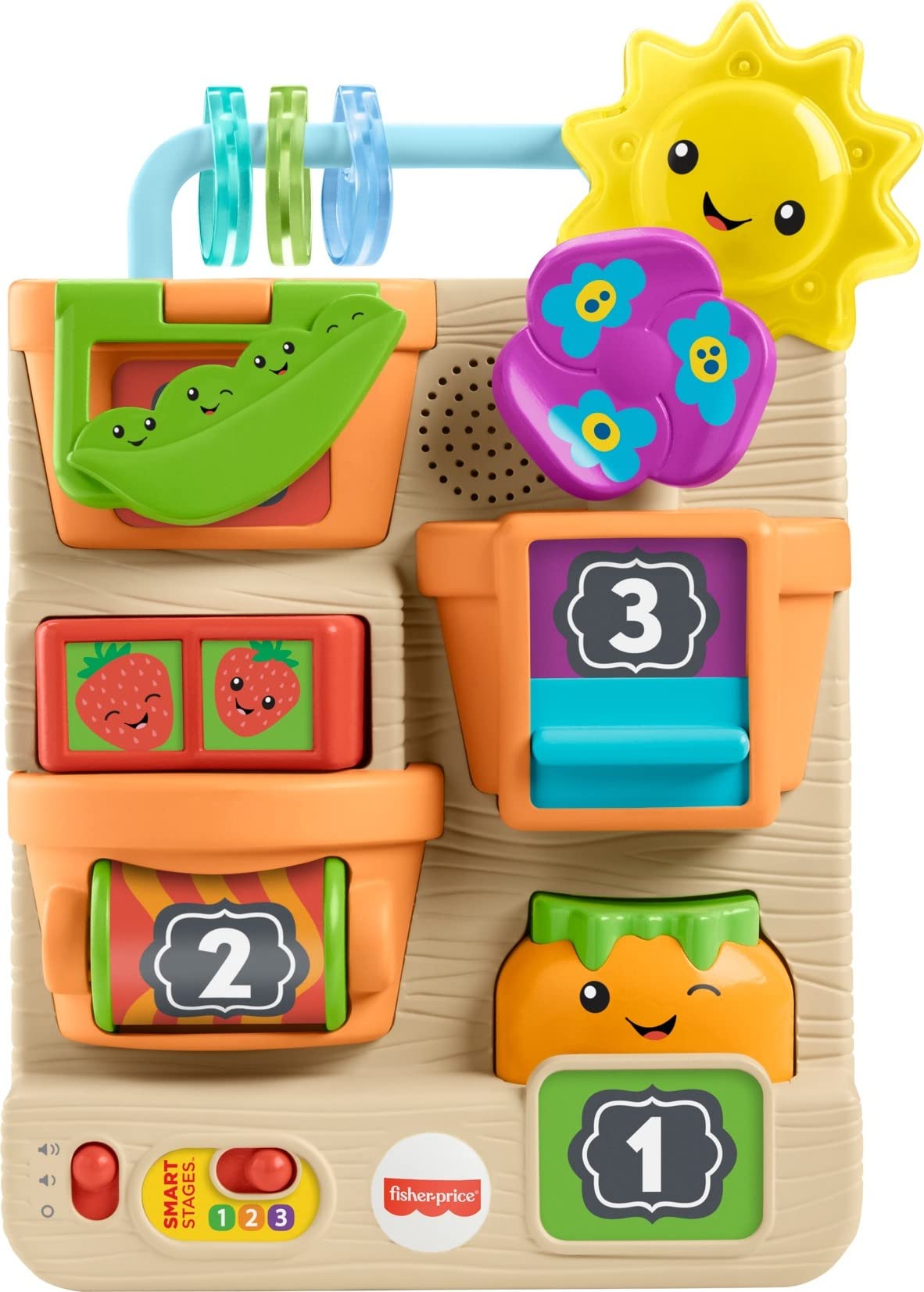 Fisher-Price Laugh & Learn Peek and Play Busy Garden, Musical Activity Toy with Learning Content for Baby and Toddlers