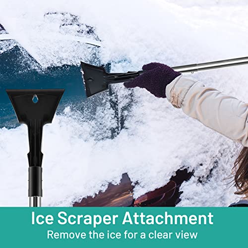 GYMAX 3 in 1 Retractable Snow Shovel, 35β Adjustable Snow Shovel Kit with Snow Brush & Ice Scraper, Portable Snow Removal Combo with Carrying Bag, Portable for Vehicle, Outdoor, Backyard