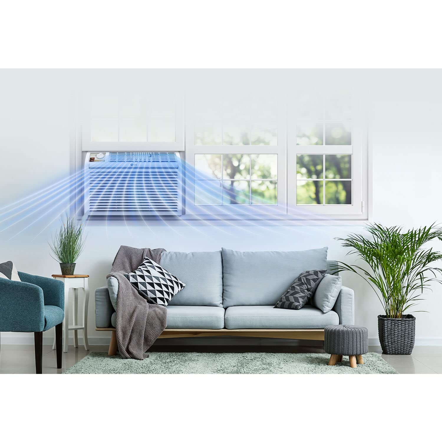 LG 24,500 BTU Window Air Conditioner, 230V, Cools 1,560 Sq.Ft. (39' x 40' Room Size), Quiet Operation, Electronic Control with Remote, 3 Cooling & Fan Speeds, Auto Restart, White