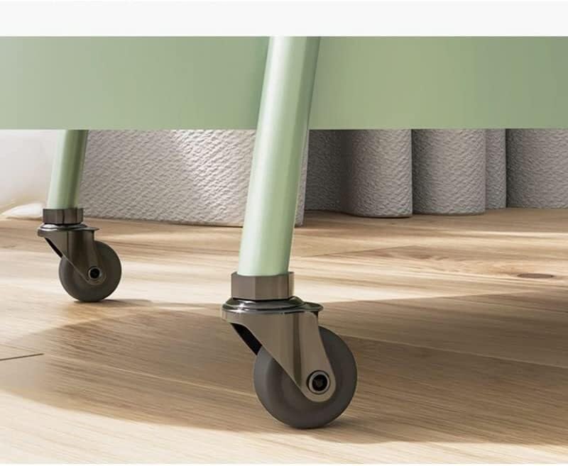 Rolling Cart Trolley Carts With Wheels Office 2 Tier Iron Rolling Cart With Wheels Living Room Sofa Side Home Balcony Movable Push Kitchen Storage Rack Cart Kitchen Utility Cart Dorm Room Essentials (