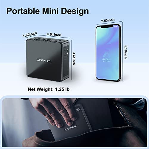 GEEKOM Mini PC, Mini IT8 Intel i5-8259U Mini Desktop Computers 16GB RAM 512GB PCIe SSD, Windows 11 Pro Mini Computer/Dual-Channel DDR4/HDMI2.0 4K UHD/Dual WiFi/BT/USB 3.2/VESA for Home/Office