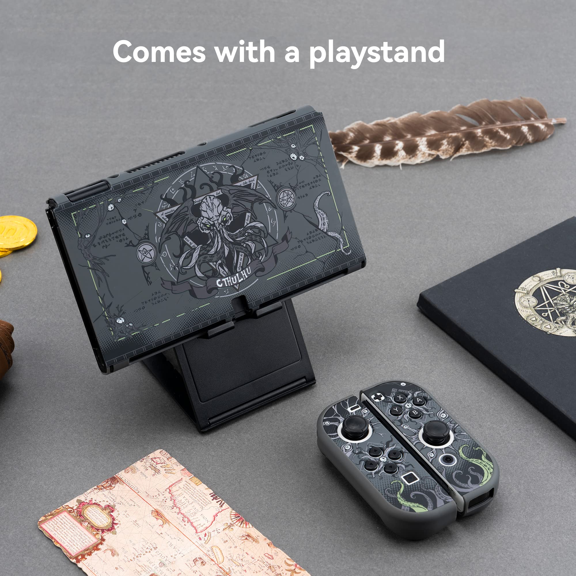 GeekShare Protective Case Slim Cover Case Compatible with Nintendo Switch OLED and Joy-Con - Shock-Absorption and Anti-Scratch Skin Case for Switch OLED