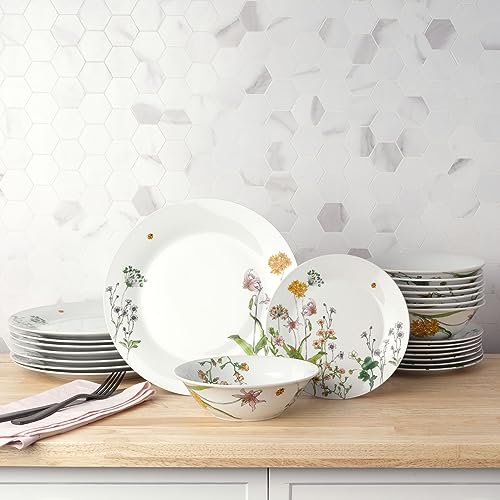 Fitz & Floyd Emerson Porcelain Dinnerware Set, Floral, Service for 8, 24 Pieces