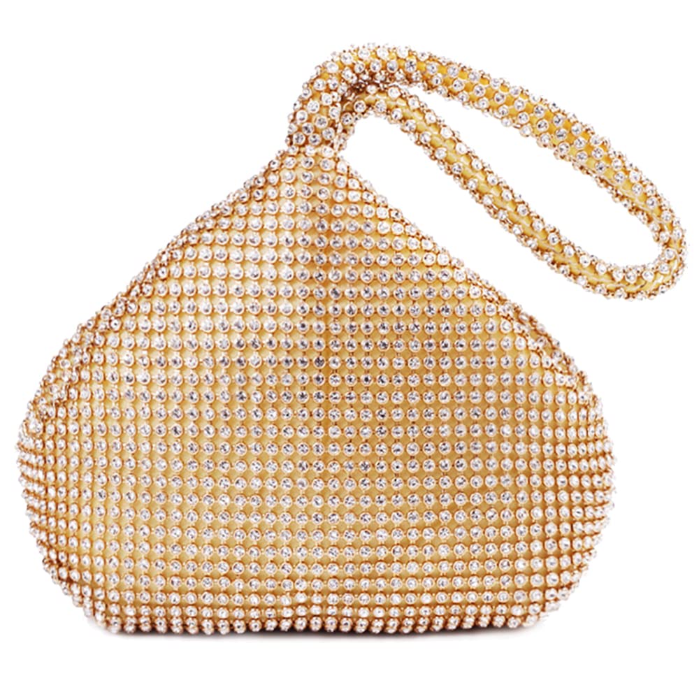 Gionforsy 1920s Flapper Handbag Evening Clutch Bag for Wedding Cocktail Dance Party Roaring 20s Gastby Beaded Bag (Gold)