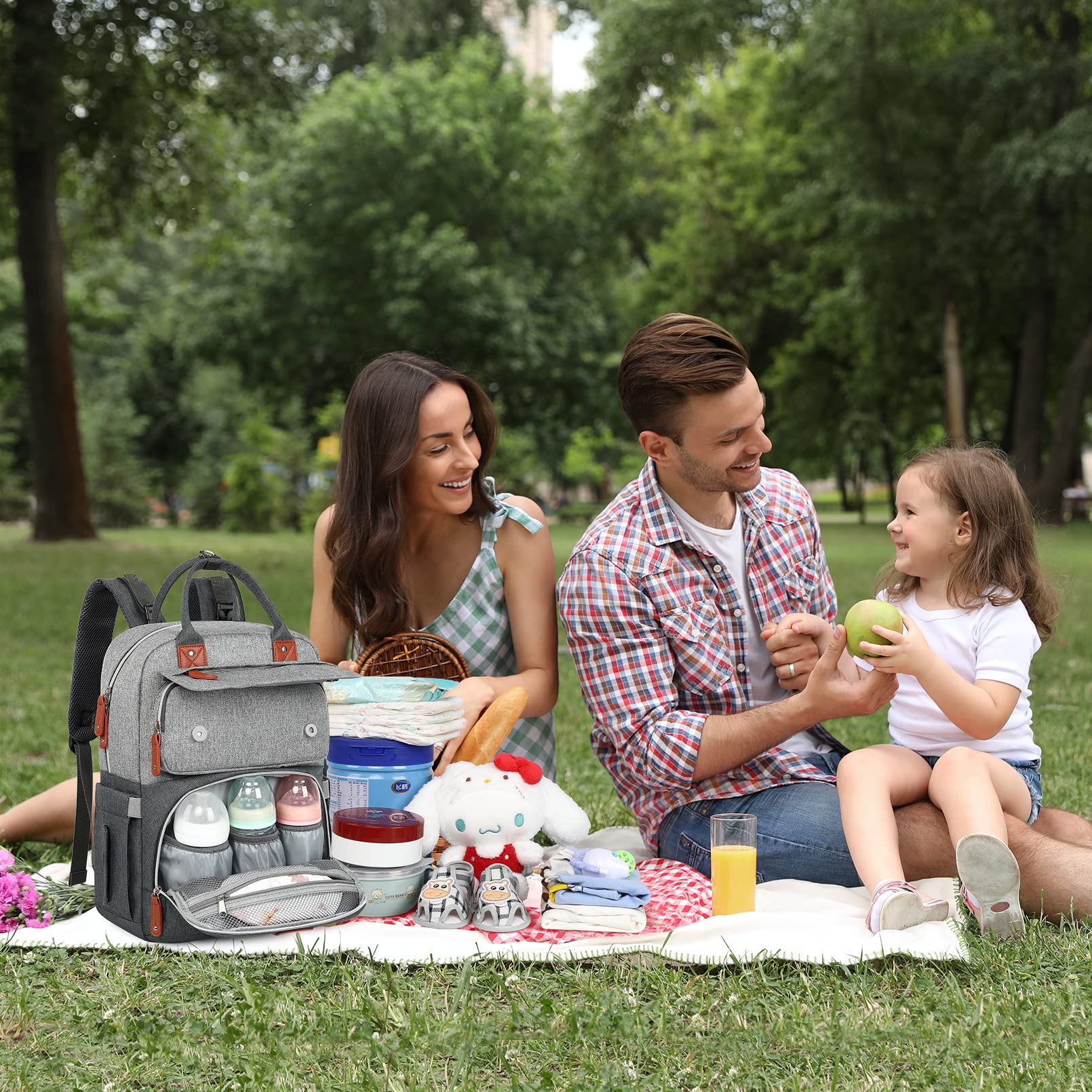 Migtech Baby Diaper Bag Backpack with Insulated Pockets, Stroller Straps - Large Capacity, Waterproof, for Travel