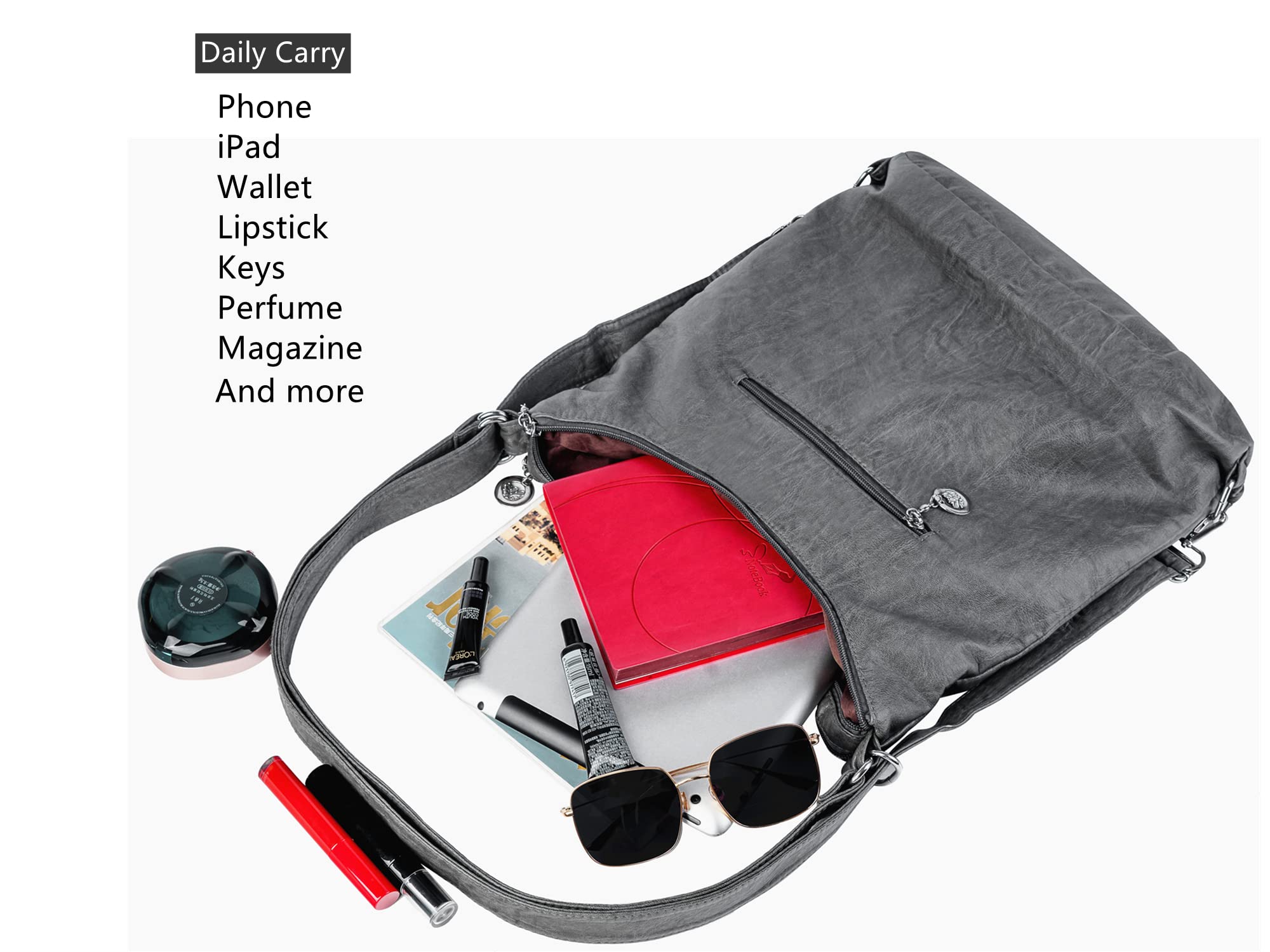 Handbags for Women Hobo Bags Shoulder Bag Tote Bag Satchel Handle Bag (Gray)