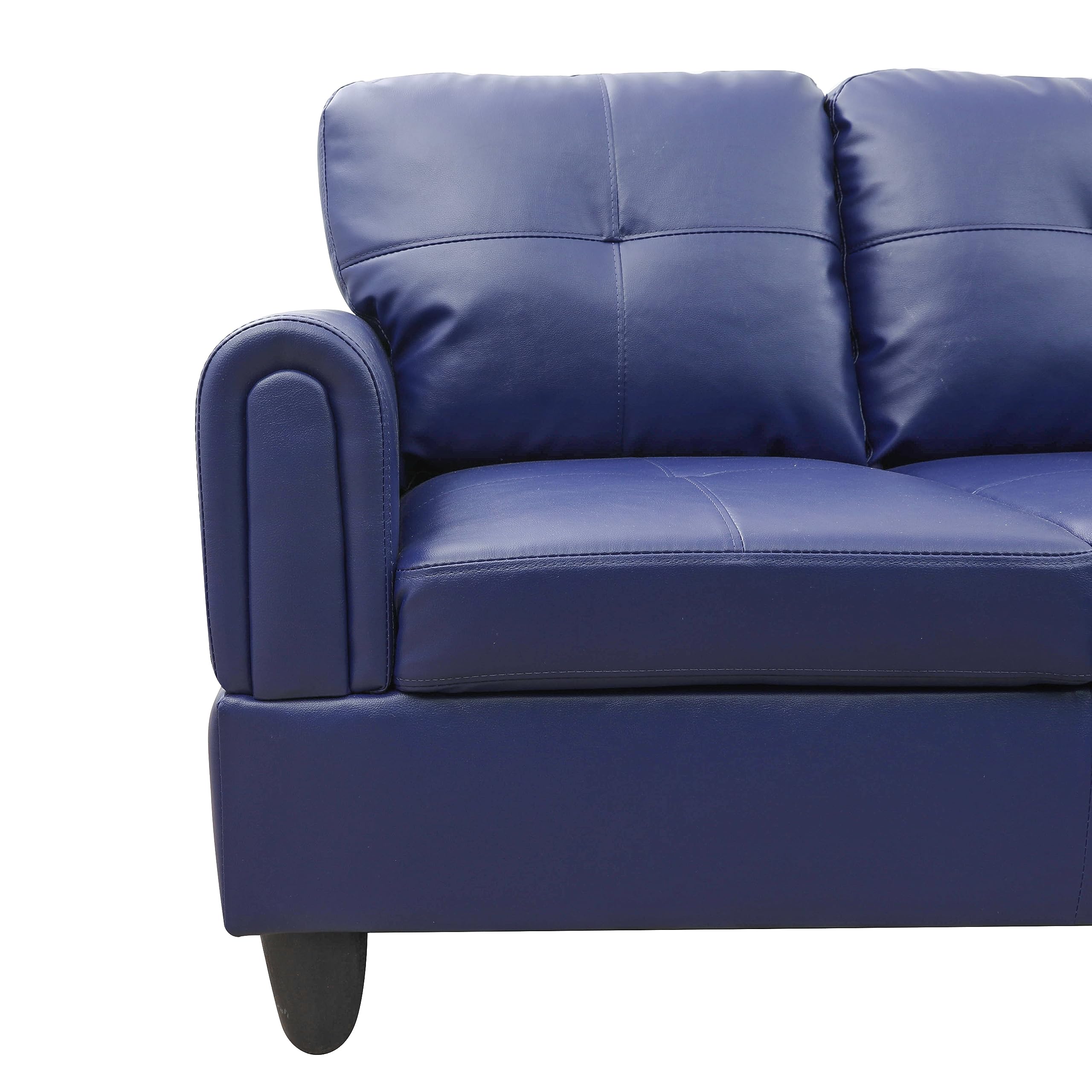 NicBex Couches for Living Room L Shaped Couch Upholstered Futon Sofa Comfy Faux Leather Modular Sofa 3-Piece Sofa Set with Storage Ottoman for Apartments, Living Room and Office, Blue