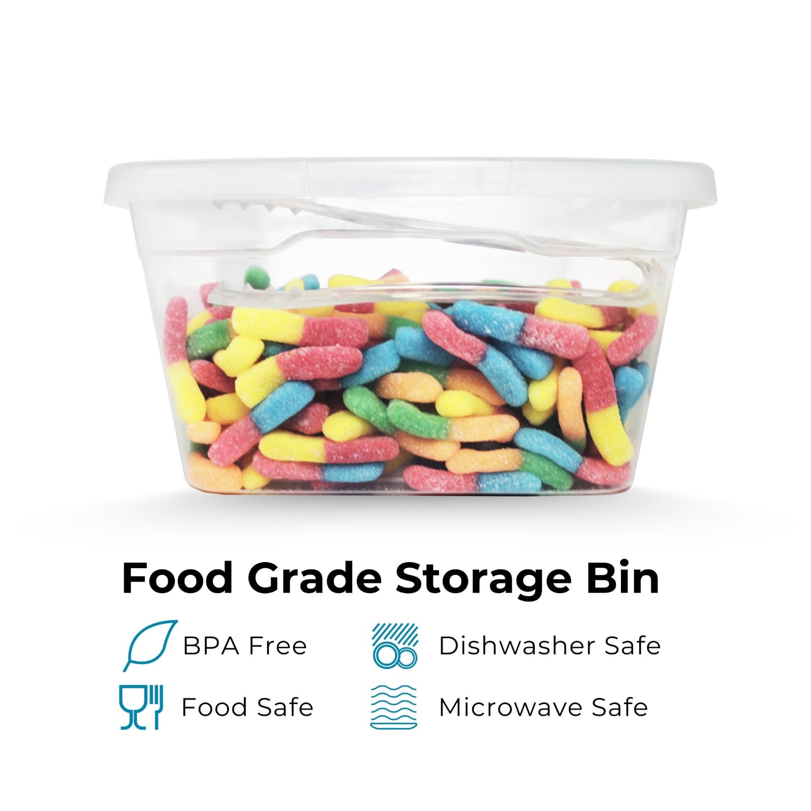 Prodeplast 6.4 Qt (1.6 Gal) Plastic Storage Container Bins with Secure Lid | Durable and Nestable Organizing Totes | Clear Color | 12 Pack