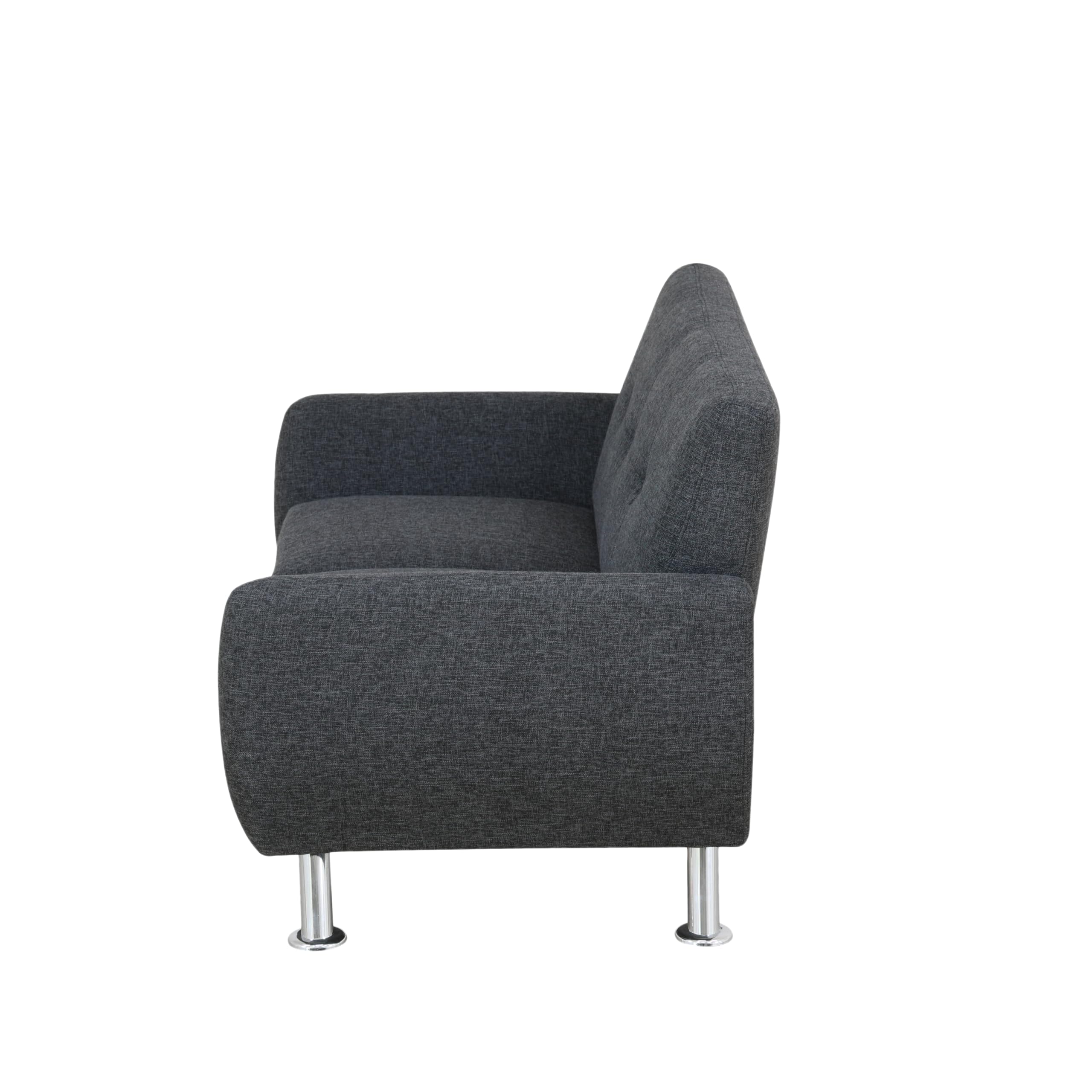 NicBex Loveseat Sofa Couch Contemporary Sofa Couch for Living Room 2-Seater Sofa with Solid Frame Modern Sofa Couches with Linen Fabric Stylish Living Room Furniture, Black Grey