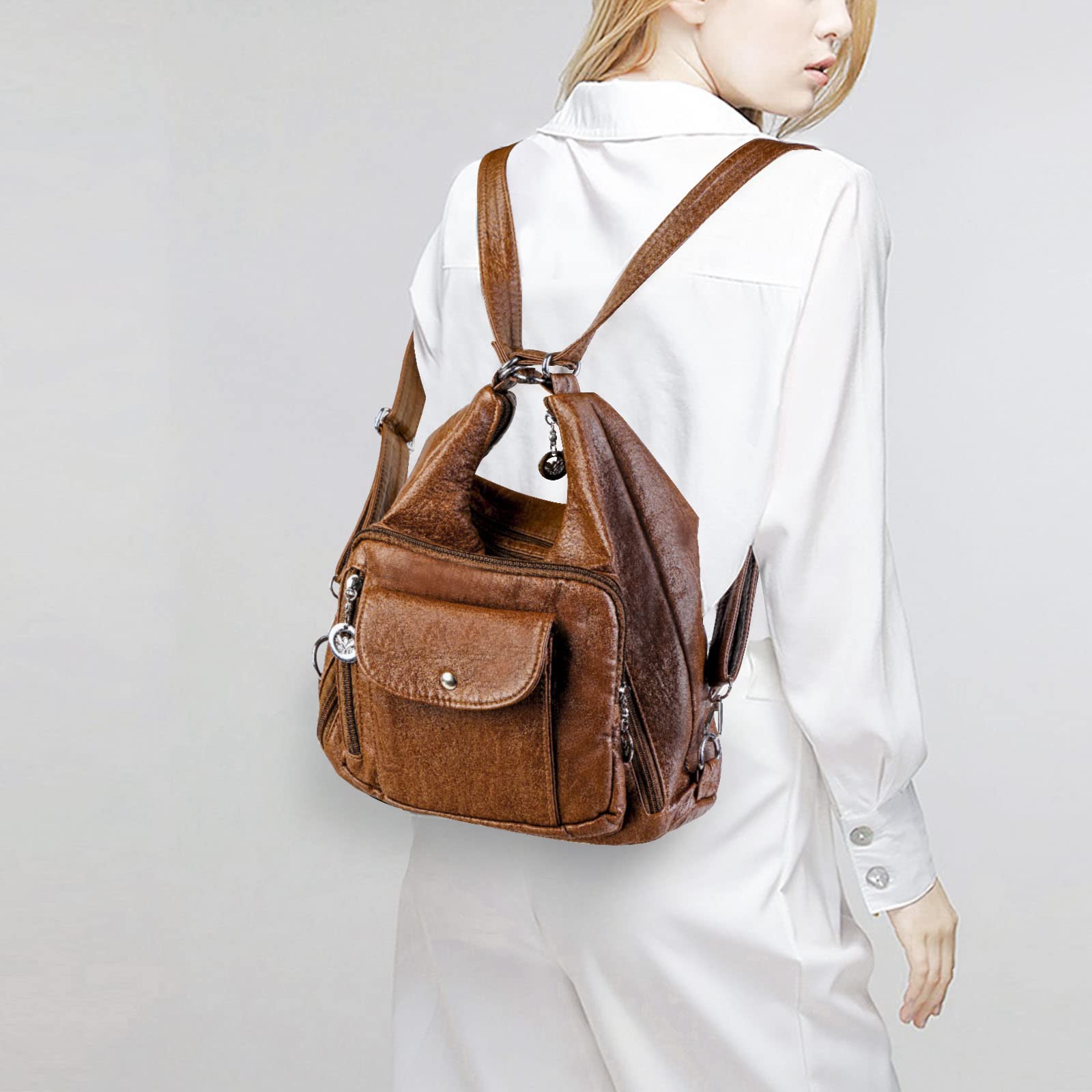 Handbags for Women Hobo Bags Shoulder Bag Tote Bag Satchel Handle Bag (Brown)