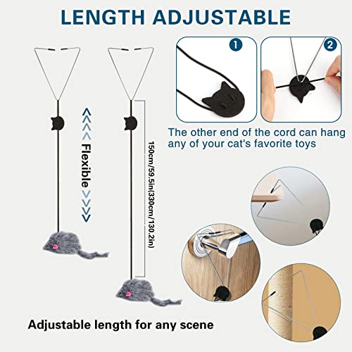 Kalimdor Interactive Cat Feather Toys,Retractable Teaser Toy ,Hanging Interactive Toys for Indoor Cats Kitten Play Chase Exercise, Kitten Mental Exercise Toys (1 Pack)