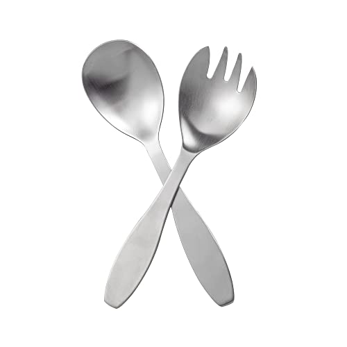 IMEEA Salad Servers Set SUS304 Stainless Steel Salad Fork and Spoon Salad Serving Utensils, 9.45-Inch