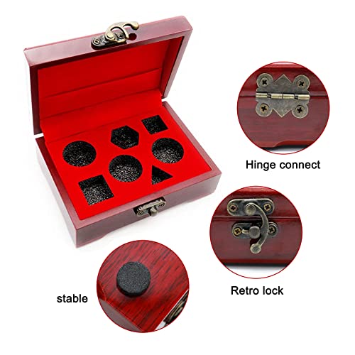 Haxtec Mystery Gemstone DND Dice Set with Wood Dice Case DND Gifts for Players Dual-Purpose Wooden Dice Box with Stone D&D Dice Set TTRPG Accessories