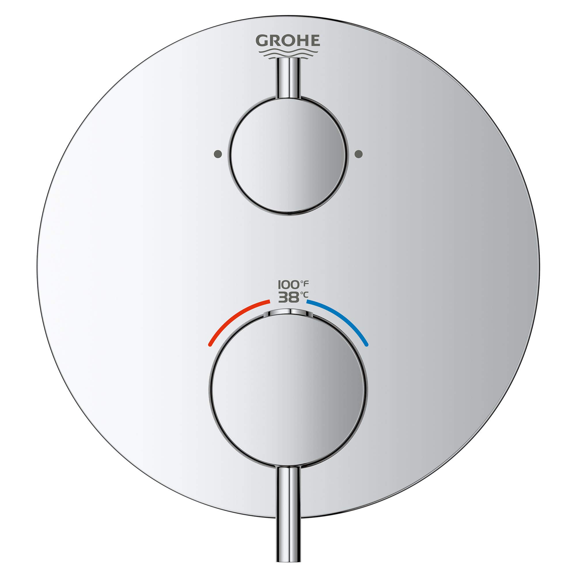 GROHE 24151003 Atrio Dual Function 2-Handle Thermostatic Trim, Starlight Chrome