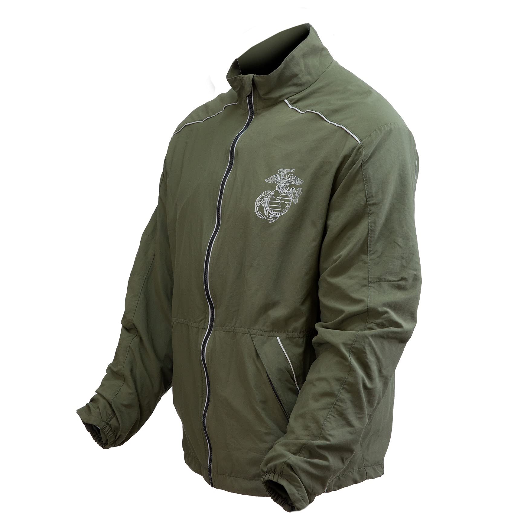 Genuine Issue GI NB US Mens USMC Physical Training Jacket, Moisture Wicking, Lightweight, Water Resistant, Olive Drab, Made in USA… Medium Short NB USMC Jacket 0