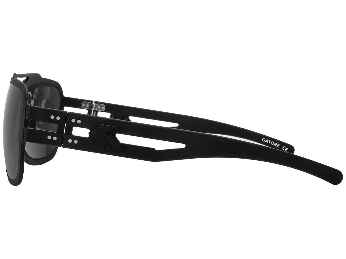 Gatorz Eyewear Stark Sunglasses - Black Aluminum Frame with Blackout Logo Smoke Lens