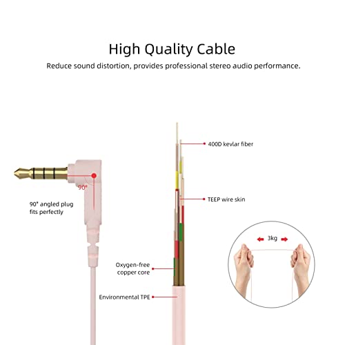 SoundMAGIC ES30C Wired Earbuds with Microphone Noise Isolating in Ear Headphones HiFi Sound Earphones Comfortable Fit Pink