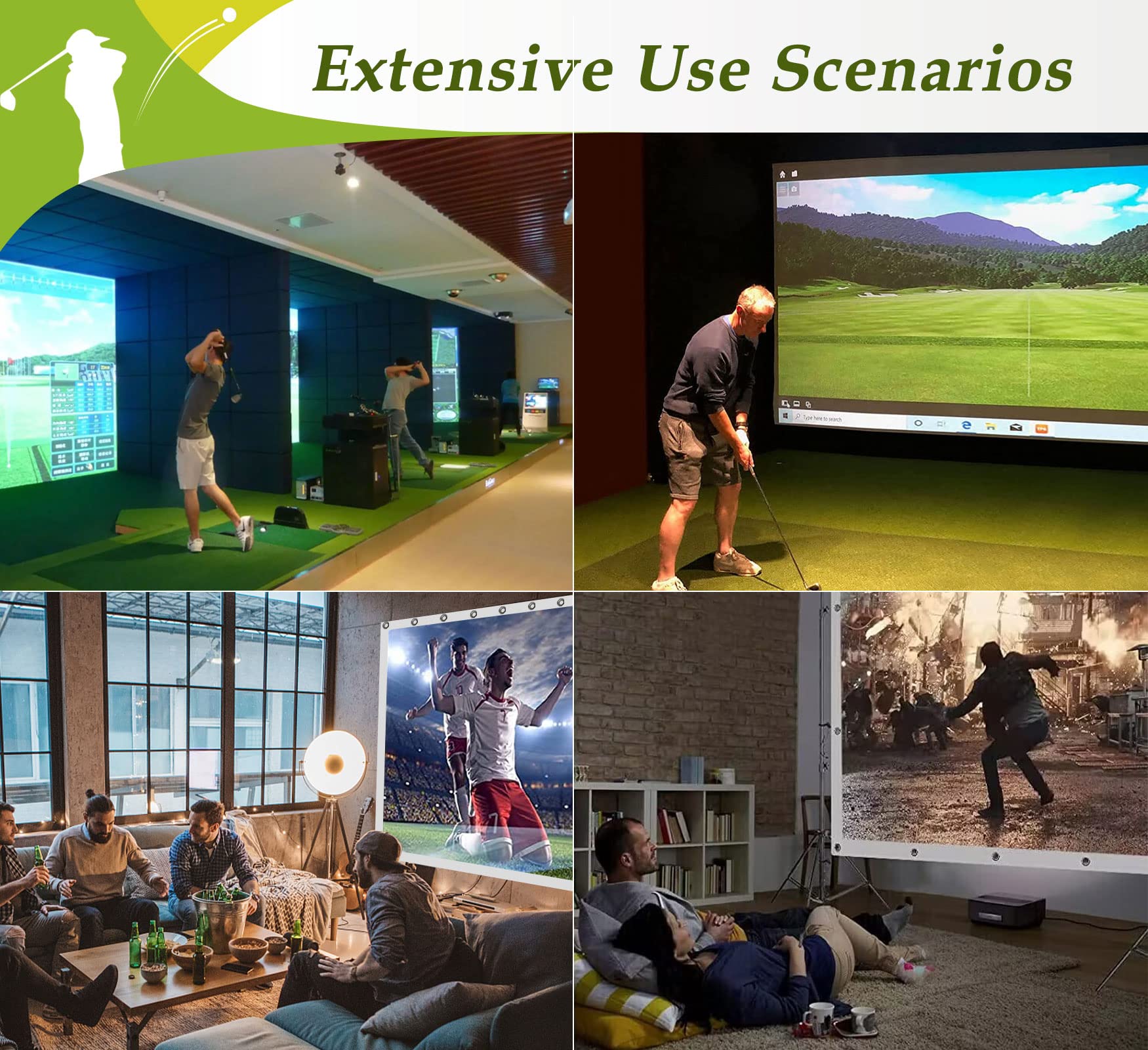 Gagalileo Golf Simulator Impact Screen, Golf Projection Screen, Projection Screen for Golf Training, Golf Swing Trainers,Indoor Golf Simulator Impact Screen for Home Beginners