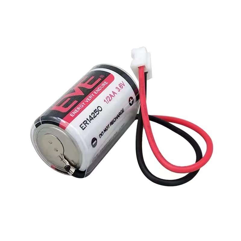 HUHAO (Pack of 5) EVE ER14250 3.6V LS14250 1/2 AA Size 1200mAh Lithium Battery with Plug Compatible with (EVE ER14250)