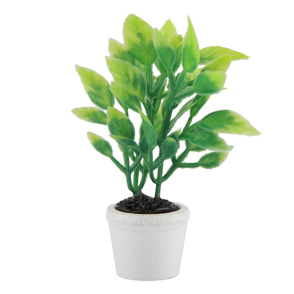 Fdit Artificial Miniature Green Plant Bonsai Fake Potted Plant Garden Decor Accessory for Home Garden Decor Regard