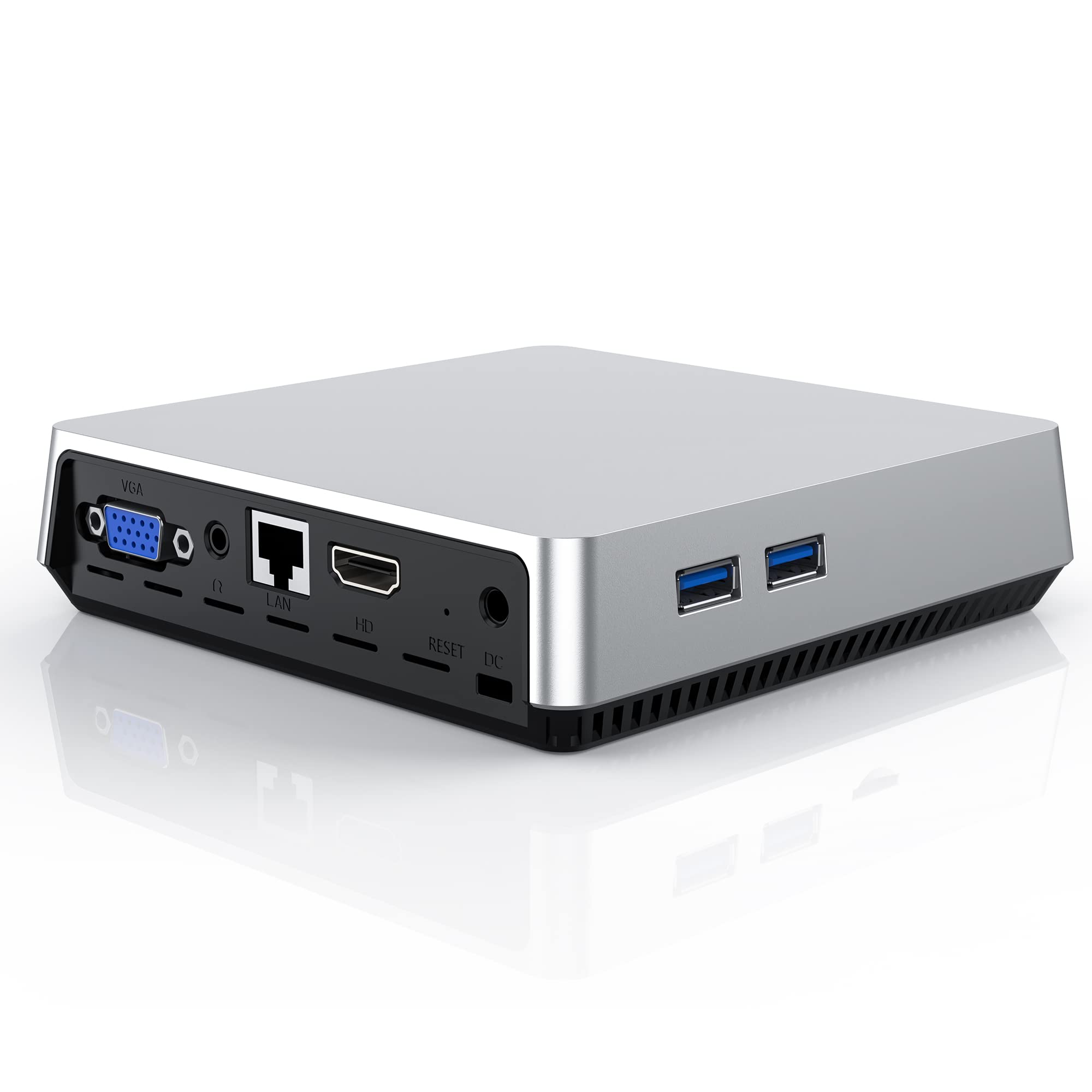 Fanless Mini PC Intel Atom Z8350 Processor,Mini Desktop PC Windows 10 Pro,8GB LDDR3 128GB EMMC,Mini Computer Support Dual Display/4K HD/2.4G+5G Dual-Band WiFi for Business Home Theater