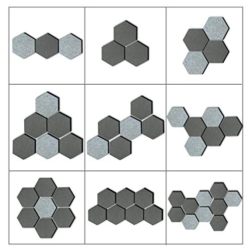 Soyizom Felt Pin Board Self Adhesive Board for Photos | Memos | Display | Notice,Thickened Bexagonal Bulletin Board Decorative Pin Board Pads for Offices School Home Wall Decor(7 Pcs/Set,Style A)