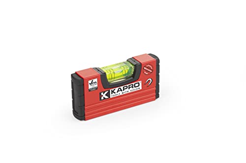 Kapro - 246 Handy Pocket Level - Magnetic - Features VPA Certified & Shock-Resistant Vial - with Rubber End Caps - Pocket-Sized and Compact - Aluminum Box Profile - 4β