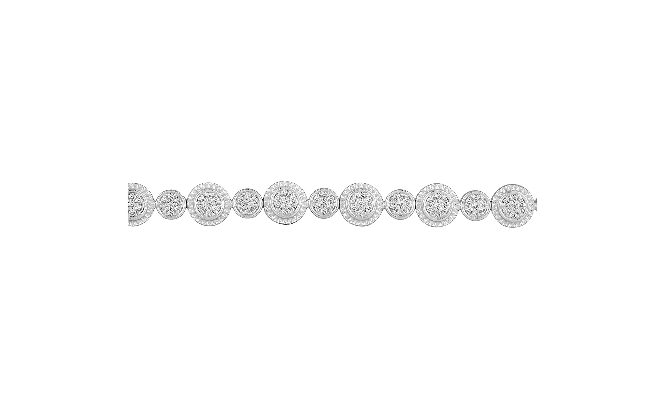 Fifth and Fine 1 1/4 Carat tw Natural Diamond Round Cluster Tennis Bracelet in 925 Sterling Silver