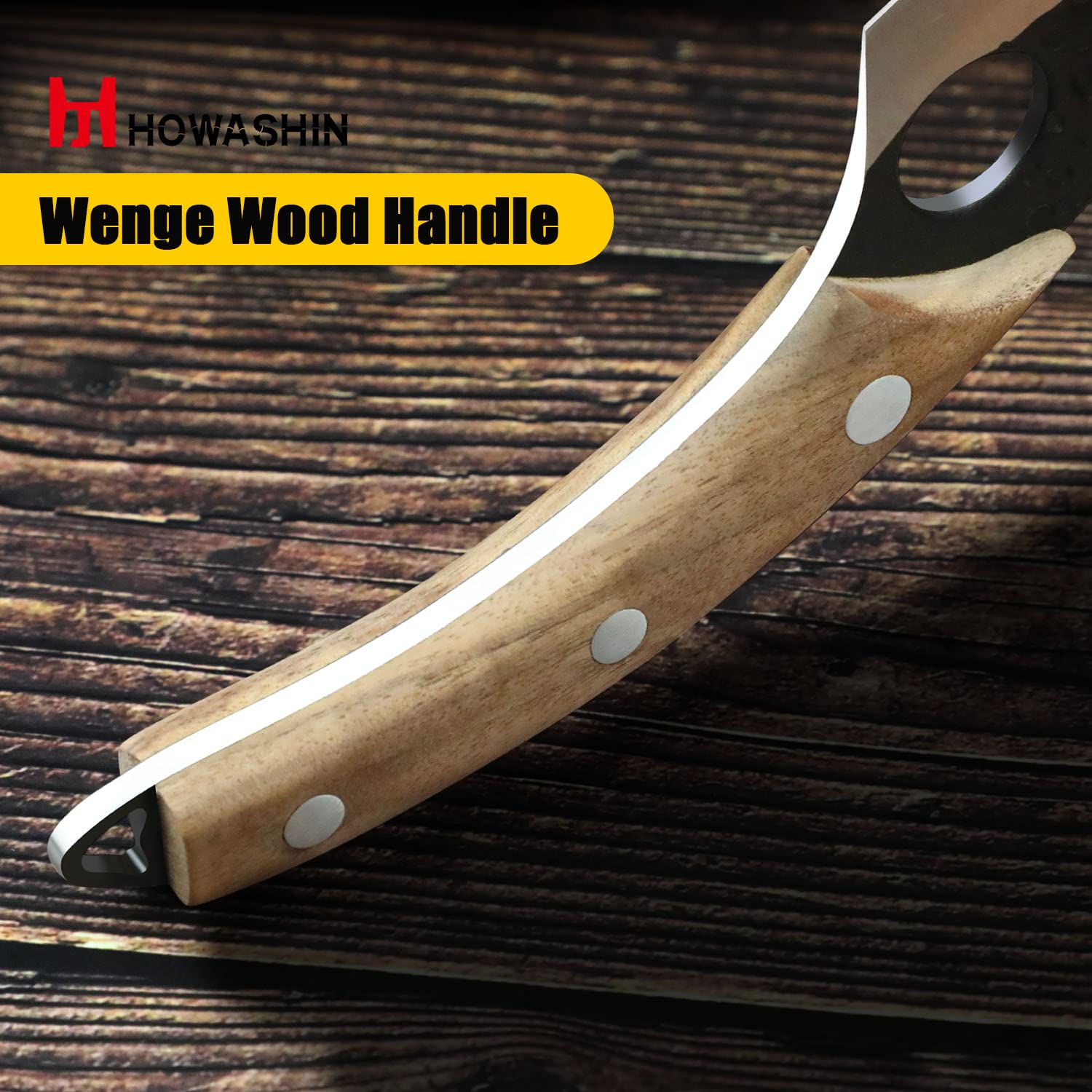 Howashin 6 Inch Viking Knife High Carbon Chef Knife Hand Forged Kitchen Knife Meat Butcher Ergonomic Handle With Sharpener and Christmas Gift Box