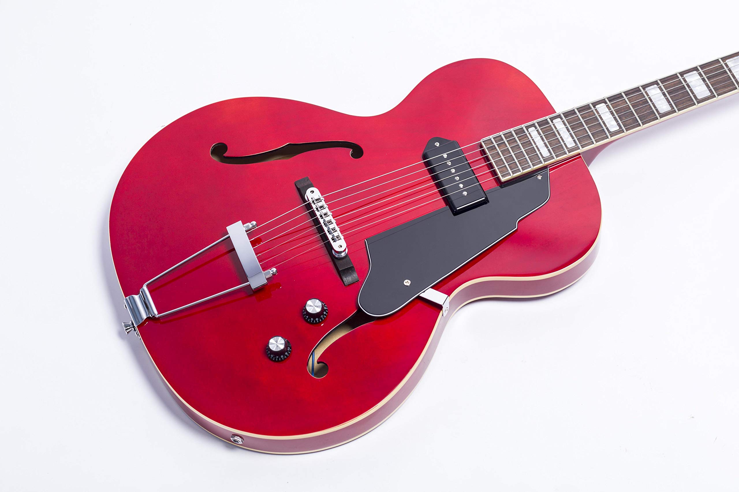 GROTE Jazz Electric Guitar Hollow Body Chrome Hardware (Natural)
