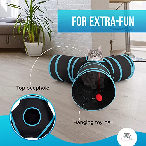 Pop Up Cat Tunnel Toy β Durable, Tear-Resistant Pet Tunnel for Cats, Rabbit Tunnel & Kitty Tube β Space-Saving Cat Tunnels for Indoor Cats with Hanging Ball & Peekaboo Hole