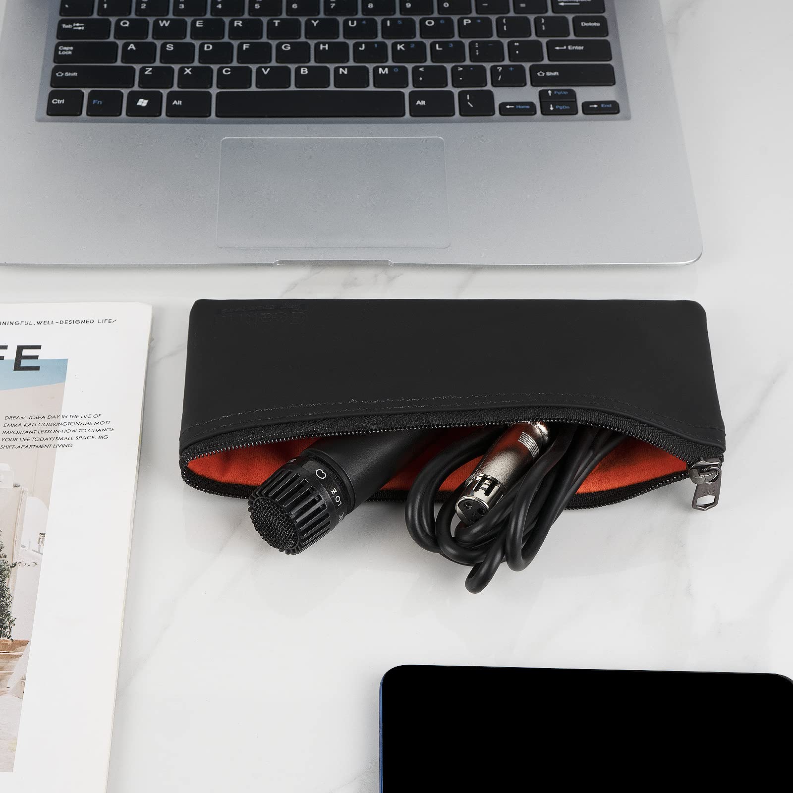 Geekria for Creators Microphone Zippered Pouch 3 Pack Compatible with Audio-Technica AT2005USB, ATR2100x-USB, AT2010, Shure SM57, SM58, SM48, BETA 57A, AKG D5 Travel Protective Bag (Size S)