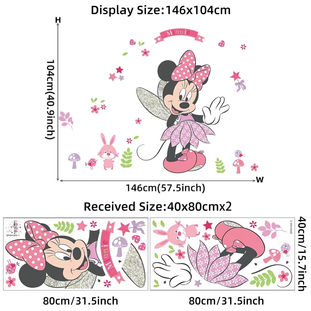 Minnie Mouse Wall Stickers Large XXL Size Giant Vinyl Decals Kids Girls Nursery Baby Room Decor