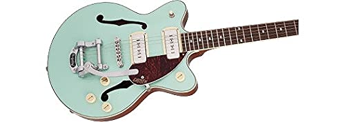 Gretsch G2655T-P90 Streamliner Center Block Jr. Double-Cut P90 Two-Tone Mint Metallic and Vintage Mahogany Stain w/Bigsby