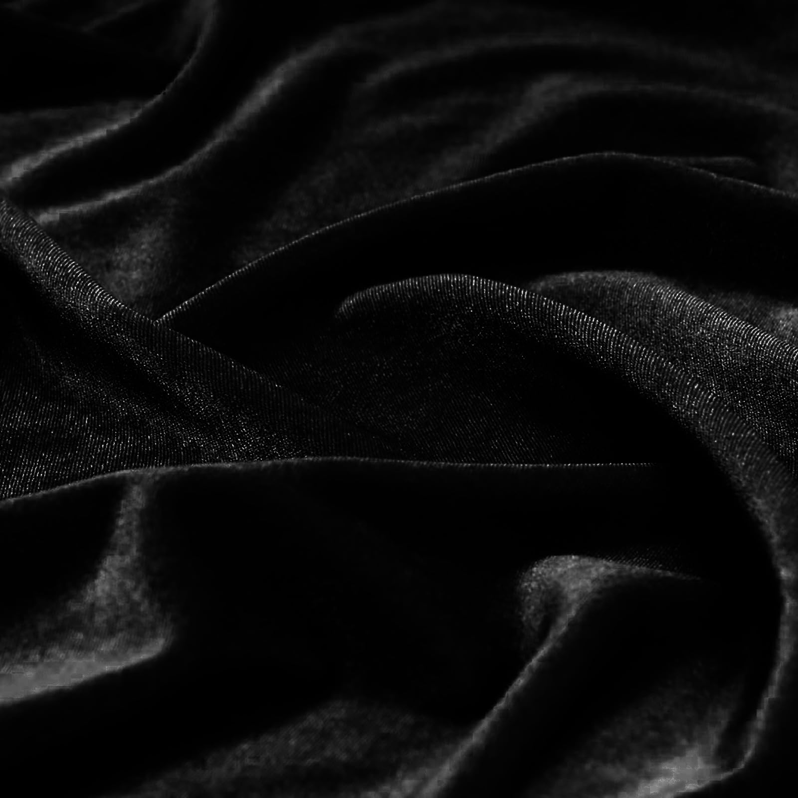 KKJIAF Black Stretch Velvet Fabric 60 Inch Wide, 1 Yard Soft Stretchy Fabric for Sewing Clothes, Apparel, Costume, Crafts - 90% Polyester 10% Spandex