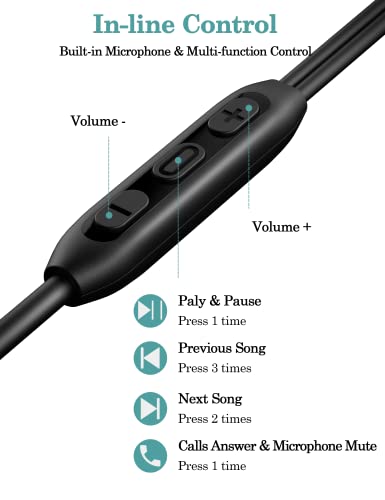 USB C Earphones, DUKABEL USB Type C Headphones with Microphone, 4FT USB C In-Ear Earbuds for Samsung S21 S22 S23 DAC Stereo USB C Wired Earbuds for Android Smartphone Galaxy S20 FE Note 20 Pixel 7 Pro