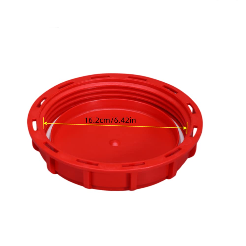 IBC Tote Lid Cover Water Tank Cap Cover Plastic IBC Tank Adaptor Water Storage Lid Cap with Gasket,ID163mm Red