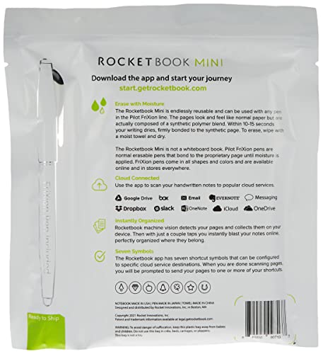 Rocketbook Smart Reusable Notebook - Dot-Grid Eco-Friendly Notebook- Deep Space Gray Cover, Mini Size (3.5" x 5.5") & Pen/Pencil Holder (Pen Station)