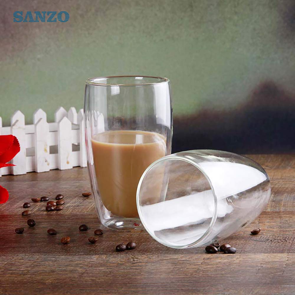 Insulated Double Wall Glass Cups 17oz,Clear Coffee Mug Set of 2 for Latte,Cappuccino,Tea,Coco, Hot Chocolate (Cappuccino Cups)
